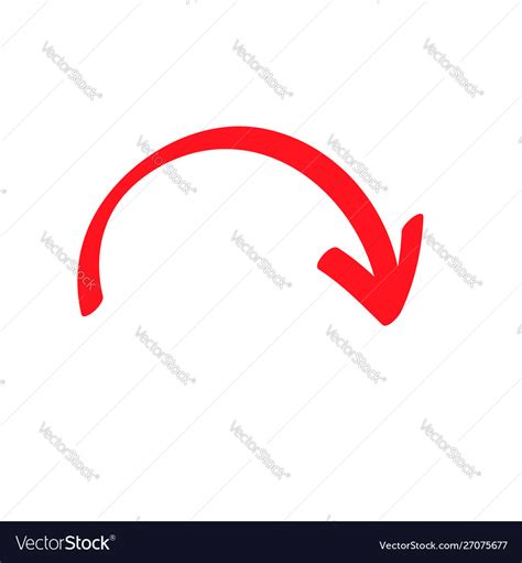 Red Curved Arrow Sign Symbol And Icon Royalty Free Vector