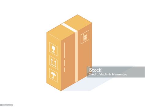배달 또는 보관을 위해 등자극성 골판지 상자를 닫습니다 3차원 형태에 대한 스톡 벡터 아트 및 기타 이미지 3차원 형태 갈색 상자 Istock