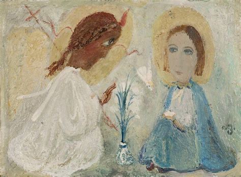 ირაკლი ფარჯიანი ხარება ტილო ზეთი 40x54სმ 1987 Irakli Parjiani Annunciation Oil On Canvas