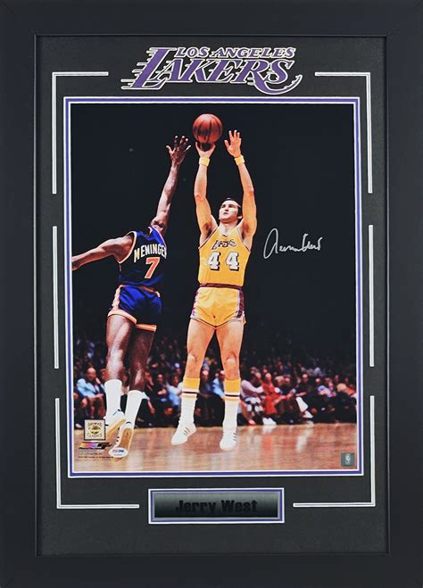 Jerry West Autographed Los Angeles Lakers 16x20 Photo Framed