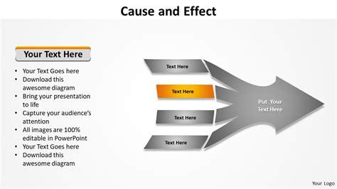 Cause And Effect With Arrows 4 Causes Slides Presentation Diagrams