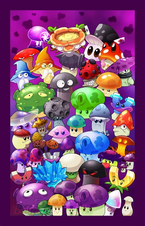 Mushrooms By Batmanportal14 On Deviantart Plants Vs Zombies Plant