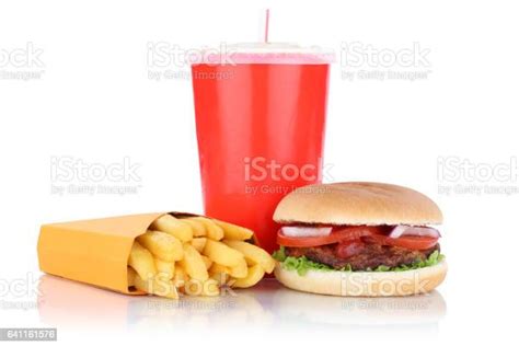 햄버거와 감자 튀김 메뉴 식사 콤보 패스트 푸드 음료 절연 마실 것에 대한 스톡 사진 및 기타 이미지 마실 것 프렌치 프라이 햄버거 류 Istock