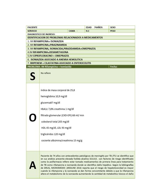 Formato De Evolucion Soap Cc11 1 Pdf Medicamentos Con Receta Anemia
