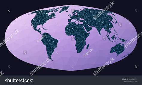 World Map Connection Foucaults Sinusoidal Projection Stock Vector Royalty Free 1644840355
