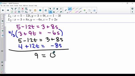 determine whether the lines l1 and l2 are parallel skew or