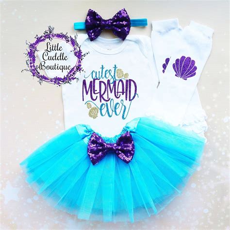 Cutest Mermaid Ever Tutu Outfit Mermaid Birthday Outfit Under The Sea