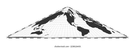 Vector World Map Collignon Equalarea Pseudocylindrical Stock Vector Royalty Free 2238126435