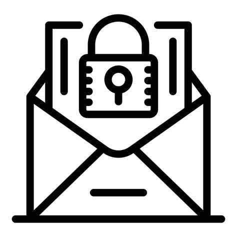 Secured Mail Icon Outline Style 15663946 Vector Art At Vecteezy