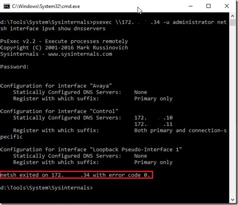 how to execute commands on the remote windows machine mivilisnet