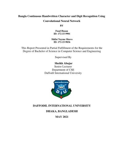 Bangla Continuous Handwritten Character And Digit Recognition Using Convolutional Neural Network