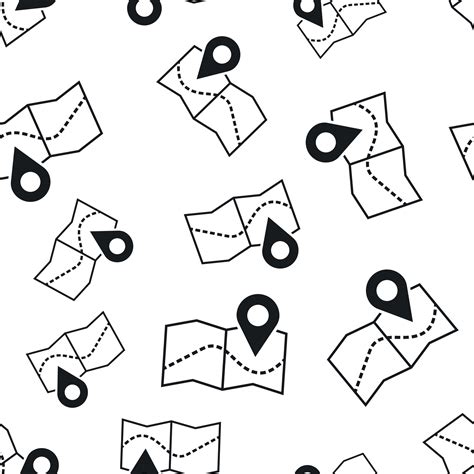 Pin On The Map Seamless Pattern Background Business Flat Vector Illustration Map Gps Sign