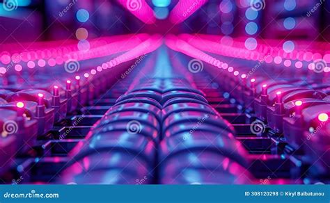 Network Switch And Ethernet Cables In Data Center Internet And Technology Concept Stock