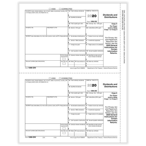 1099 DIV Payer And State Copies Formstax