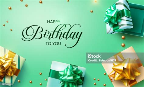 생일 선물 벡터 디자인 생일 축하 합니다 선물 상자 리본과 진주 깜짝 요소 출생 날 파티 축하 카드 장식에 대 한 문자 인사말 생일에 대한 스톡 벡터 아트 및 기타 이미지