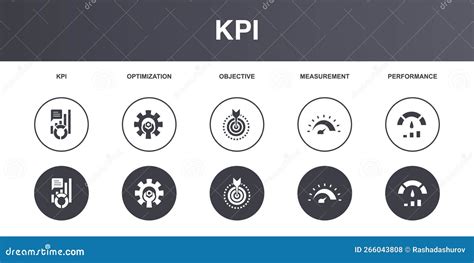 Objective Measurement Kpi Key Performance Indicator Royalty Free Cartoon
