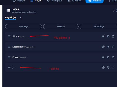 Website Missing A Start Page Website Builder Sitejet Community
