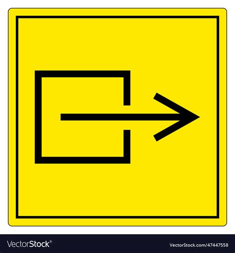 Output Exit Non Electrical Symbol Sign Isolate Vector Image