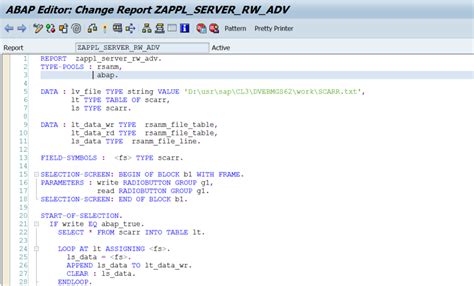 Writing To Or Reading From Application Server By Abap Classes Sapcodes