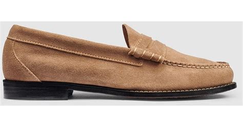 Gh Bass And Co Larson Suede Weejuns Loafer Shoes In Natural For Men Lyst