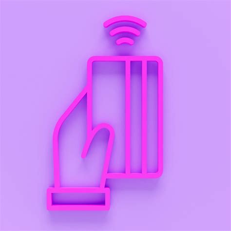 Nfc Rfid 아이콘 라인을 통한 구매를 위한 비접촉 기술 결제 카드의 3d 렌더링 무선 지불 거래 기호 체크아웃 신용 카드