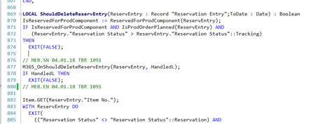 Event Request Codeunit 99000854 Shoulddeletereserveentry · Issue
