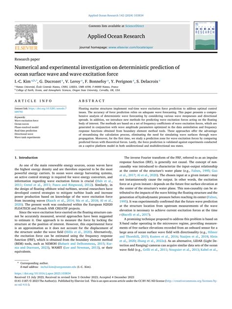 Pdf Numerical And Experimental Investigation On Deterministic Prediction Of Ocean Surface Wave