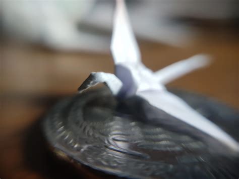 This Tiny Paper Crane I Made Coin For Reference Rmildlyinteresting