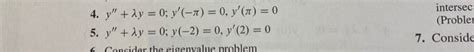 Solved Ya The Eigenvalues In Problems 1 Through 5 Are All