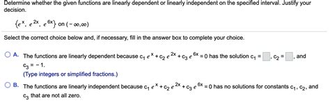 Solved Determine Whether The Given Functions Are Linearly Chegg