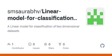 Github Smsaurabhvlinear Model For Classification Two Dimensional