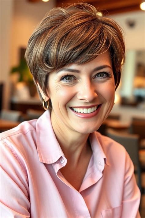 55 Pixie Colours For Women Over 50 Soft Brown Pixie With Subtle