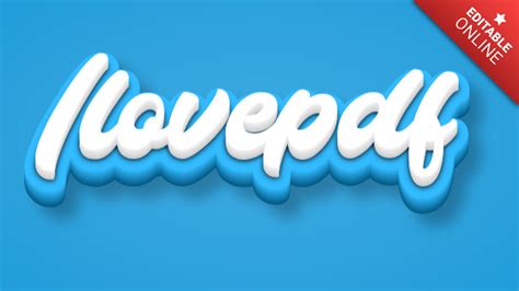 Ilovepdf Blue 3d Text Effect Generator