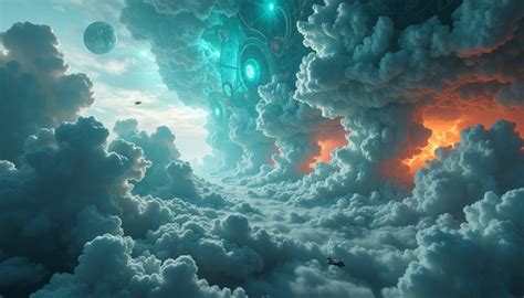 free luminous digital cloudscape image download at stockcake