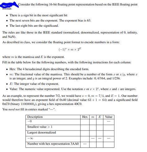 solved consider the following 16 bit floating point