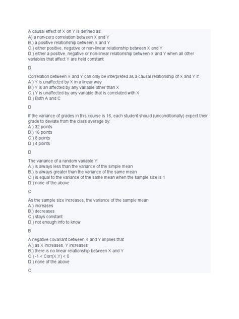 Econometrics Mcqs Pdf Errors And Residuals Ordinary Least Squares