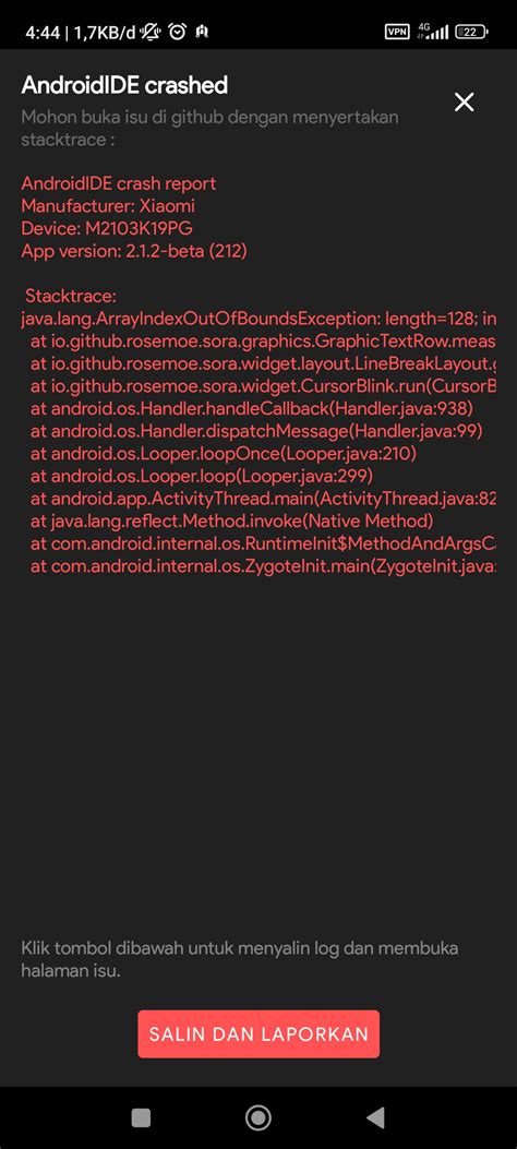 Arrayindexoutofboundsexception In Graphictextrow · Issue 266 · Androidideofficialandroidide