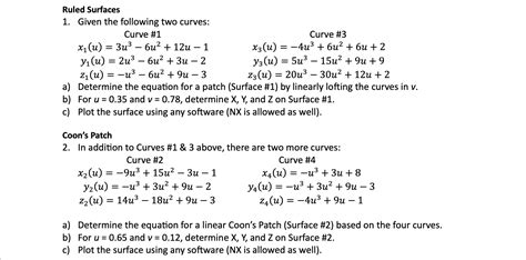 Solved 1 Given The Following Two Curves Curve 1