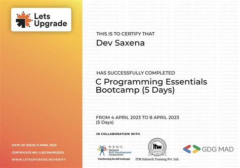 Devv Saxenaa On Linkedin Programming Bootcamp Letsupgrade C