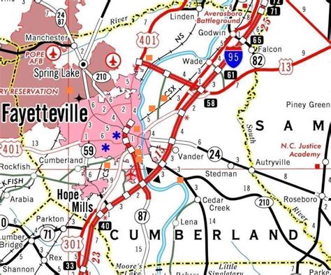 Highway Map Of Cumberland Countys Title V Facilities North Carolina 21st Century North