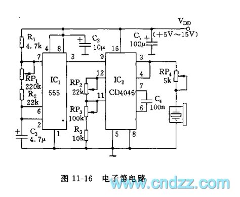 555 Electronic Flute Circuit 555 Circuit Circuit Diagram