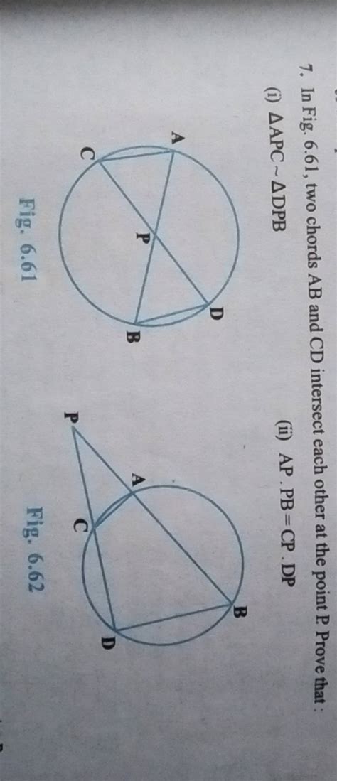 In Fig Two Chords Mathrm AB And Mathrm CD Intersect Each Other
