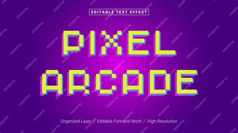 Premium Vector Editable Pixel Arcade Font Gaming Typography Template Text Effect Style