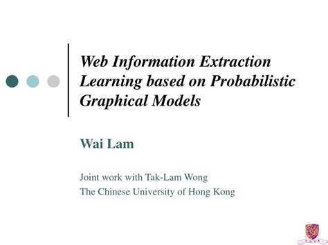 PPT Web Information Extraction Learning Based On Probabilistic Graphical Models PowerPoint
