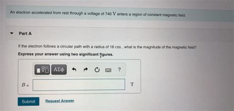 Solved An Electron Accelerated From Rest Through A Voltage
