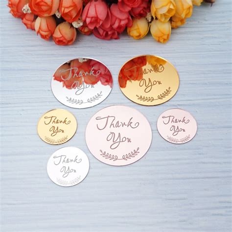 생일 축하 감사합니다 아크릴 거울 라운드 스티커 생일 파티 호의 결혼 선물 장식 10 개묶음파티 취향 Aliexpress