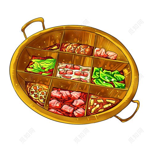 手绘卡通美食火锅食物素材免费下载 觅知网