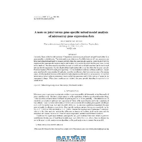 دانلود کتاب Article A Note On Joint Versus Gene Specific Mixed Model