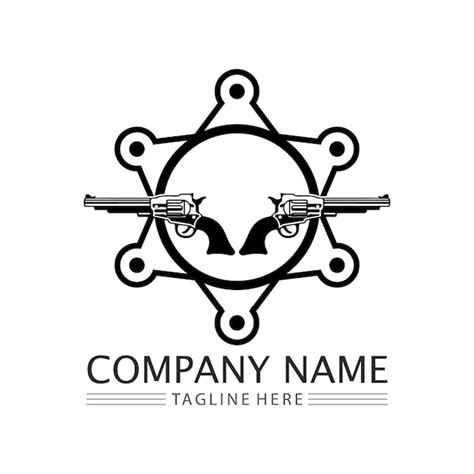 카우보이 모자 로고 아이콘 벡터 디자인 서식 파일 프리미엄 벡터