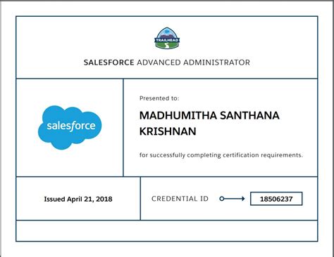 Madhumitha Santhana Krishnan On Linkedin Excited To Share My Next Certification On Salesforce